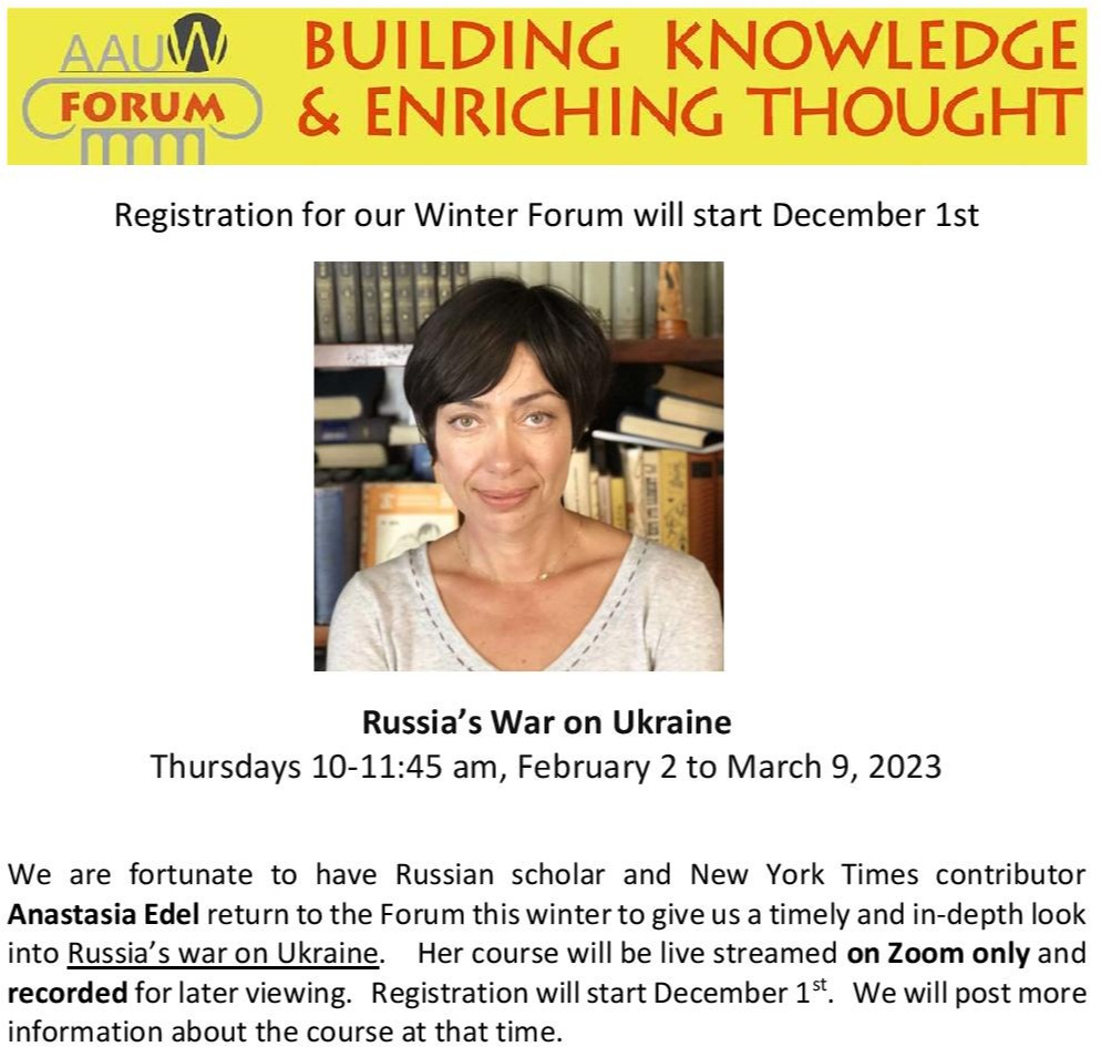 Forum Winter 2023 Inital Posting | AAUW Healdsburg (CA) Branch
